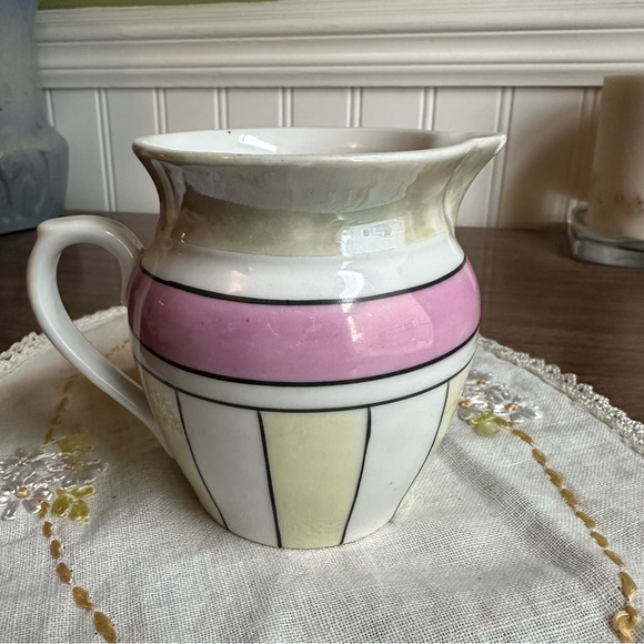 Czechoslovakia | Kitchen | Vintage Lusterware Art Deco Pink Yellow ...